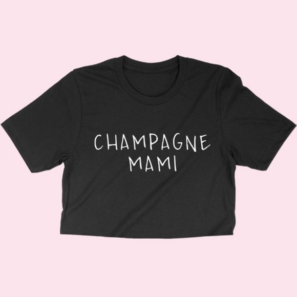 Tops | Champagne Mami Cropped Tee | Poshmark